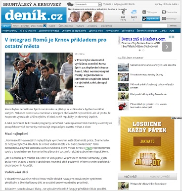 Bruntálský deník.cz: V integraci Romů je Krnov příkladem pro ostatní města | Vláda České republiky
