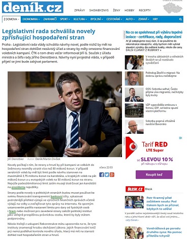 Deník.cz: Legislativní rada schválila novely zpřísňující hospodaření ...